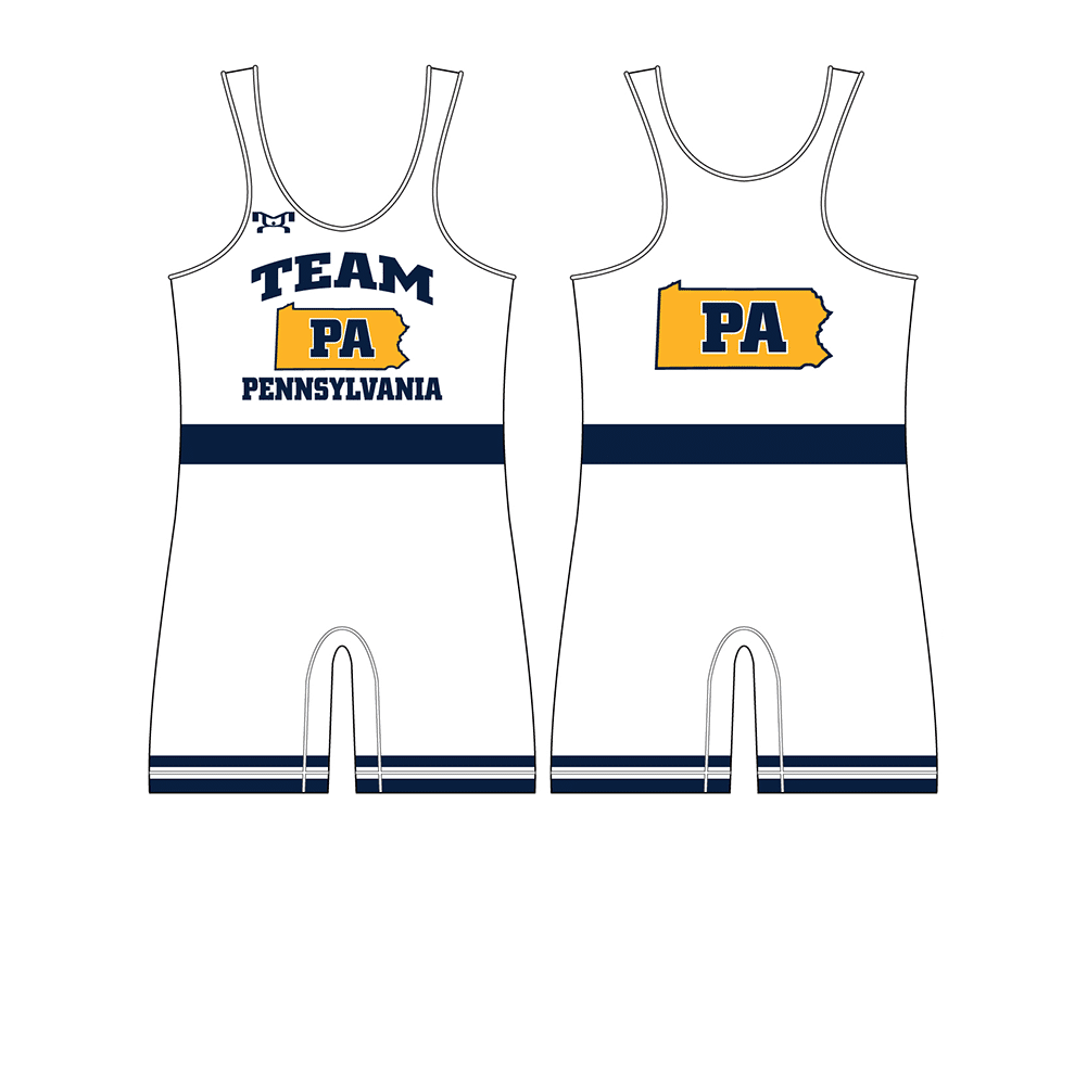Team Pennsylvania Wrestling Custom NAVY & WHITE Singlet 2024 - MyHOUSE ...