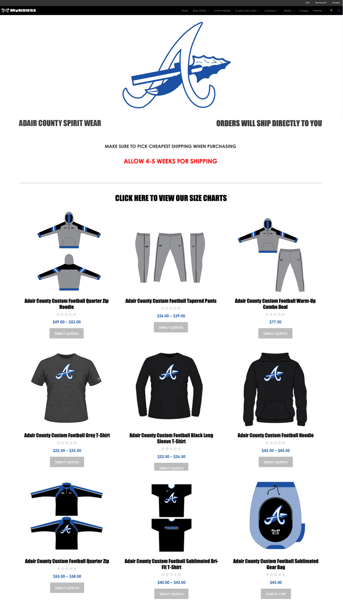Build your own team store - MyHOUSE Sports Gear