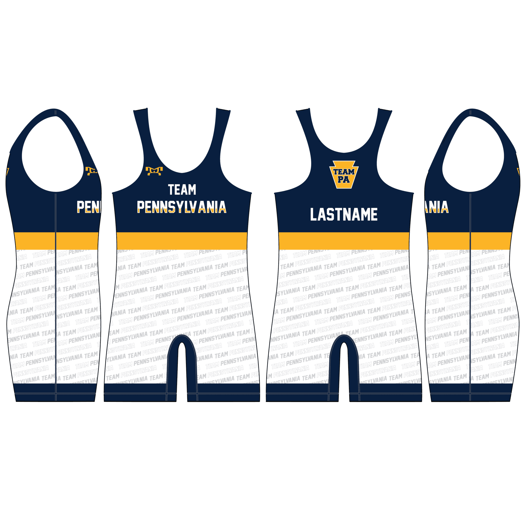 Team Pennsylvania Wrestling Custom NAVY & WHITE Singlet 2024 - MyHOUSE ...