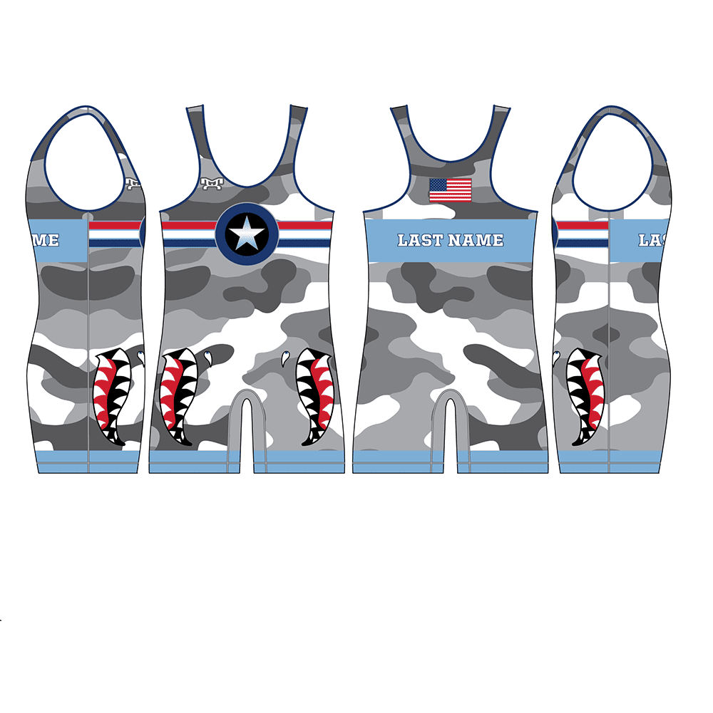 McQuaid HS Men's BLUE Camo Custom Singlet - MyHOUSE Sports Gear