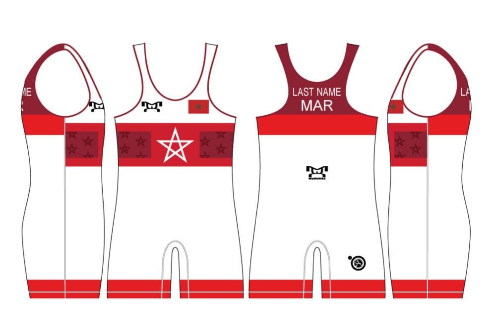 Morroco UWW 2024 Red Freestyle Singlet (pre order) - MyHOUSE Sports Gear