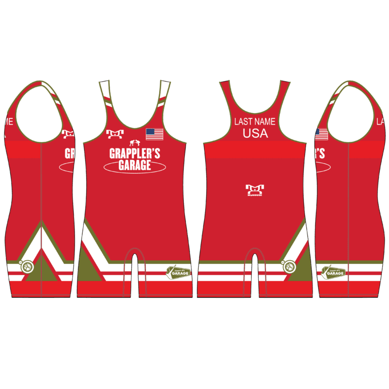 Grapplers Garage Custom Red Singlet 2024 - MyHOUSE Sports Gear