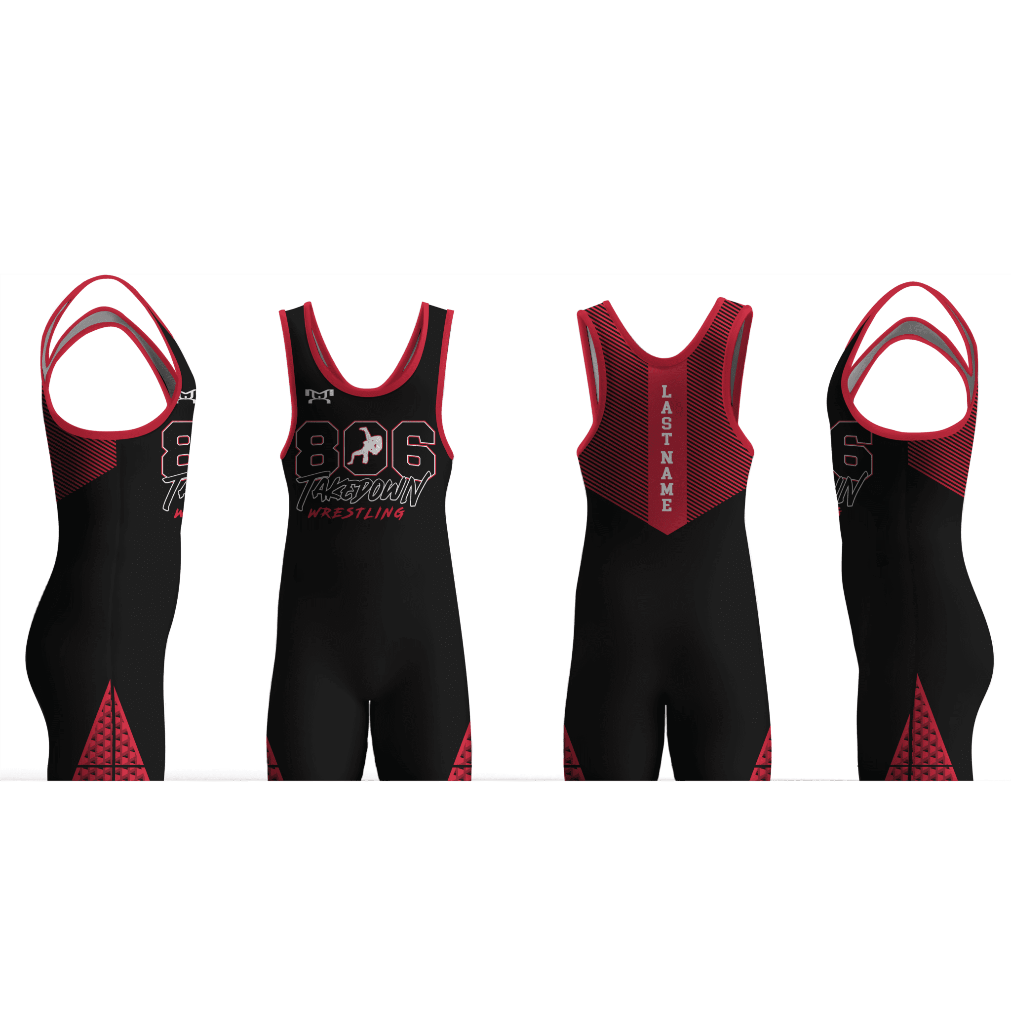 806 Takedown Wrestling BLACK Men's Singlet - MyHOUSE Sports Gear