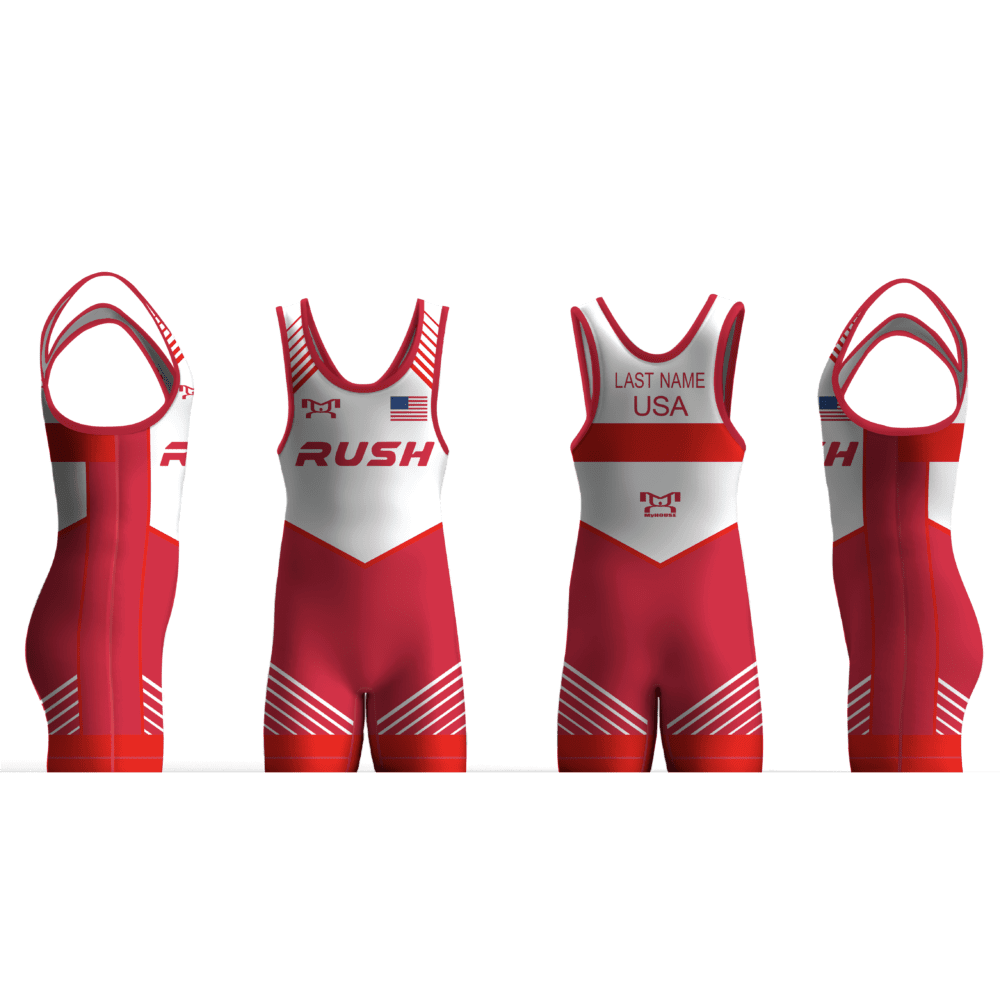 Rush Wrestling Club RED FREESTYLE STRIPE Men's Singlet - MyHOUSE Sports ...
